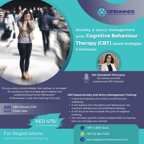Anxiety and Worry Management Training - OPENMINDS Psychiatry, Counselling & Neuroscience Centre